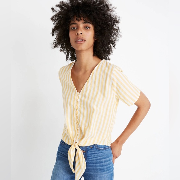 Madewell | Tops | Madewell Agency Tie Front Button Top | Poshmark